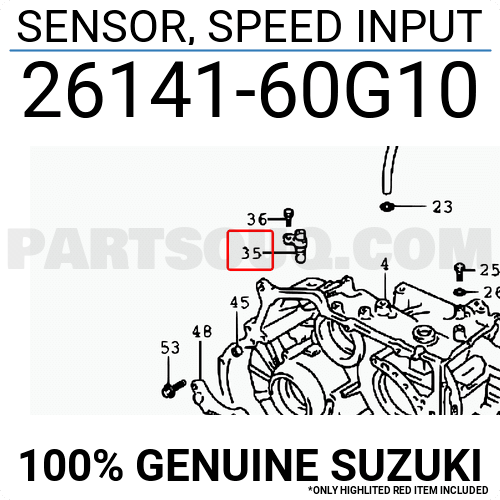 SENSOR, SPEED INPUT 2614160G10 | Suzuki Parts | PartSouq SENSOR, SPEED INPUT 2614160G10 | Suzuki Parts | PartSouq