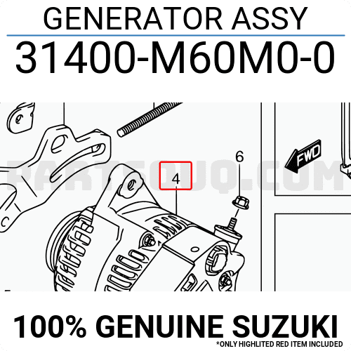 GENERATOR ASSY 31400M60M00 | Suzuki Parts | PartSouq