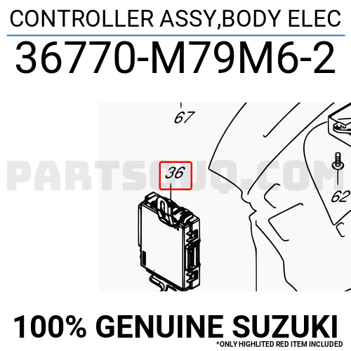 CONTROLLER ASSY,BODY ELEC 36770M79M62 | Suzuki Parts | PartSouq