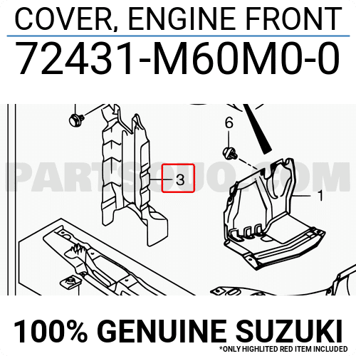 COVER, ENGINE FRONT 72431M60M00 | Suzuki Parts | PartSouq