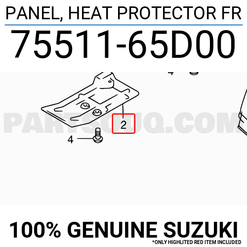 PANEL, HEAT PROTECTOR FR 7551165D00 | Suzuki Parts | PartSouq
