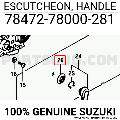 ESCUTCHEON, HANDLE 7847278000281 | Suzuki Parts | PartSouq