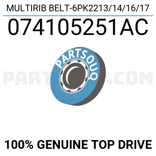 MULTIRIB BELT-6PK2213/14/16/17 074105251AC | TOP DRIVE Parts | PartSouq
