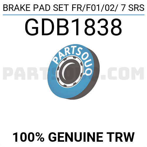 BRAKE PAD SET FR/F01/02/ 7 SRS GDB1838 | TRW Parts | PartSouq
