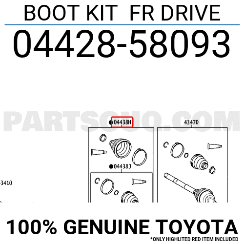 BOOT KIT FR DRIVE 0442858093 | Toyota Parts | PartSouq