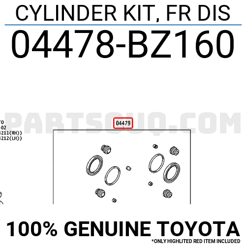 CYLINDER KIT, FR DIS 04478BZ160 | Toyota Parts | PartSouq