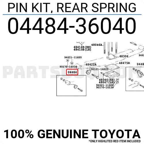 PIN KIT, REAR SPRING 0448436040 | Toyota Parts | PartSouq