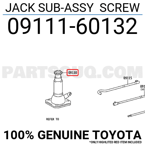 JACK SUB-ASSY SCREW 0911160132 | Toyota Parts | PartSouq