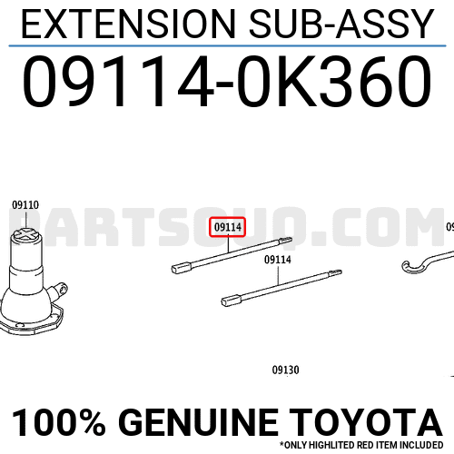 EXTENSION SUB-ASSY 091140K360 | Toyota Parts | PartSouq
