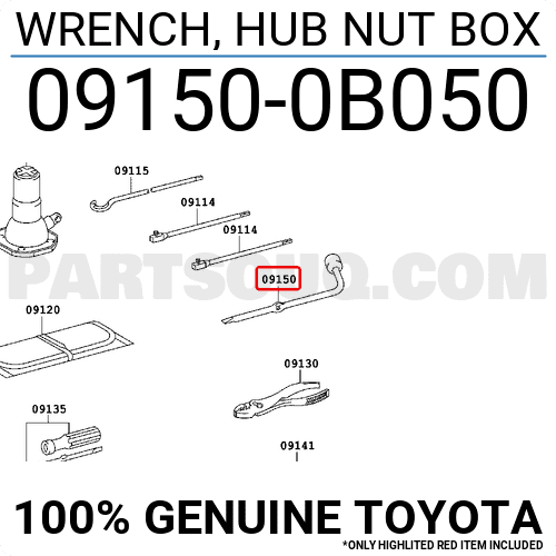 WRENCH, HUB NUT BOX 091500B050 | Toyota Parts | PartSouq