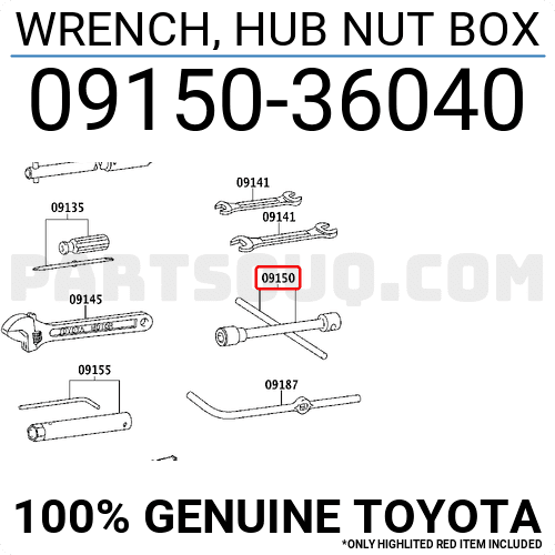 WRENCH, HUB NUT BOX 0915036040 | Toyota Parts | PartSouq