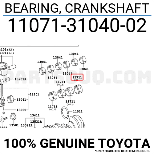 BEARING, CRANKSHAFT 110713104002 | Toyota Parts | PartSouq