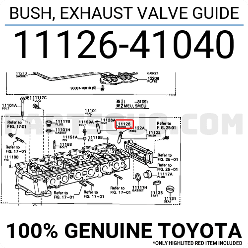BUSH, EXHAUST VALVE GUIDE 1112641040 | Toyota Parts | PartSouq