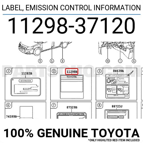 LABEL, EMISSION CONTROL INFORMATION 1129837120 | Toyota Parts | PartSouq
