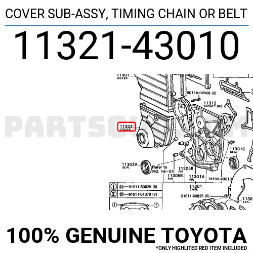 COVER SUB-ASSY, TIMING CHAIN OR BELT 1132143010 | Toyota Parts | PartSouq