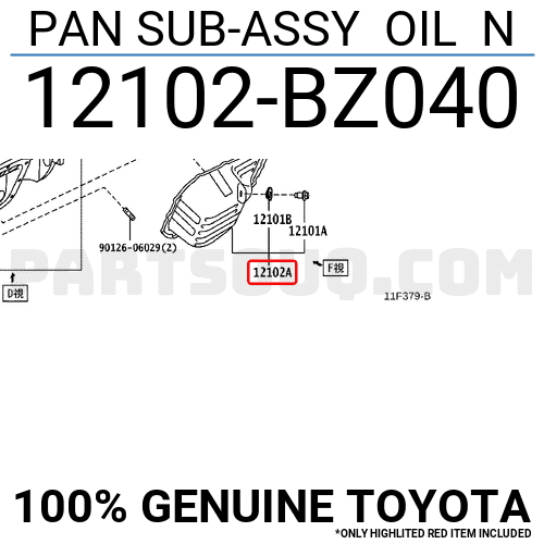 PAN SUB-ASSY OIL N 12102BZ040 | Toyota Parts | PartSouq