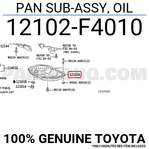 PAN SUB-ASSY, OIL 12102F4010 | Toyota Parts | PartSouq