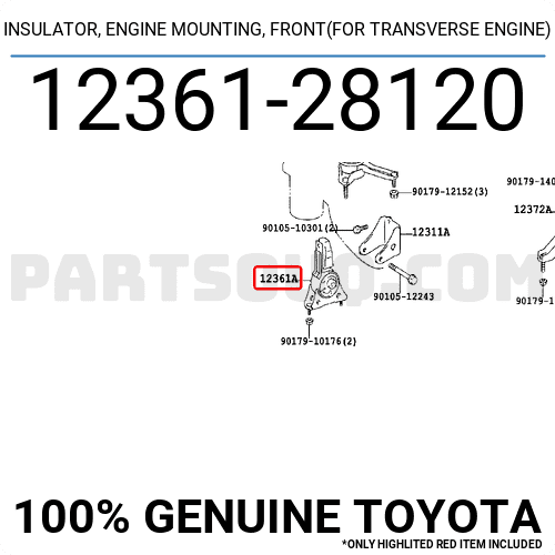 INSULATOR, ENGINE MOUNTING, FRONT(FOR TRANSVERSE ENGINE) 1236128120 ...