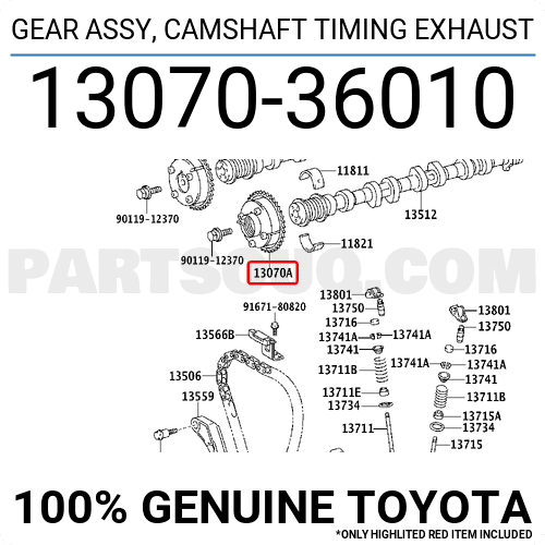 GEAR ASSY, CAMSHAFT TIMING EXHAUST 1307036010 | Toyota Parts | PartSouq