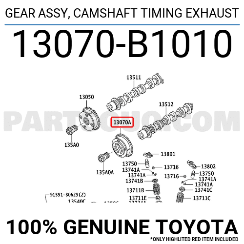 GEAR ASSY, CAMSHAFT TIMING EXHAUST 13070B1010 | Toyota Parts | PartSouq