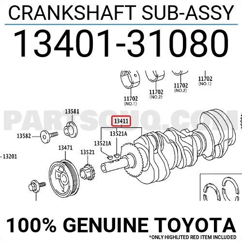 CRANKSHAFT SUB-ASSY 1340131080 | Toyota Parts | PartSouq