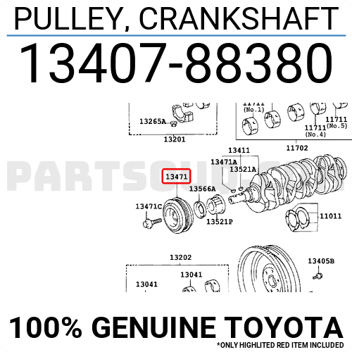 PULLEY, CRANKSHAFT 1340788380 | Toyota Parts | PartSouq