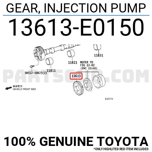 GEAR, INJECTION PUMP 13613E0150 | Toyota Parts | PartSouq