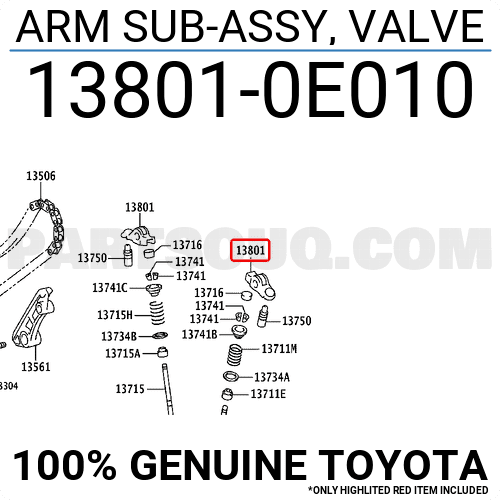 ARM SUB-ASSY, VALVE 138010E010 | Toyota Parts | PartSouq