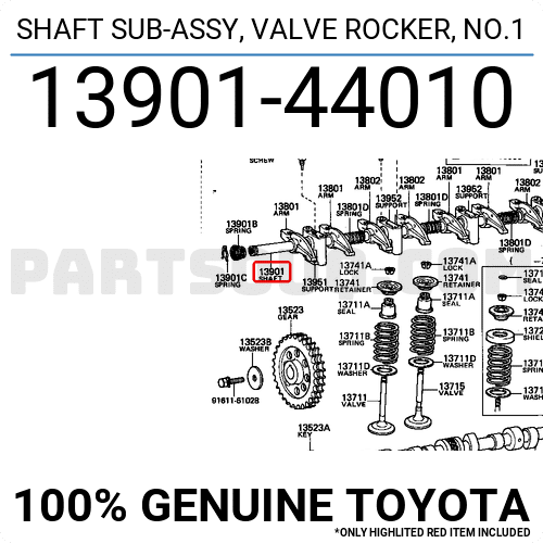 SHAFT SUB-ASSY, VALVE ROCKER, NO.1 1390144010 | Toyota Parts | PartSouq