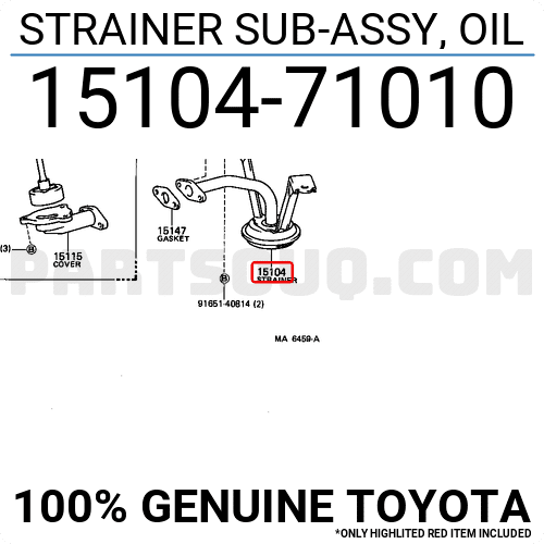 STRAINER SUB-ASSY, OIL 1510471010 | Toyota Parts | PartSouq