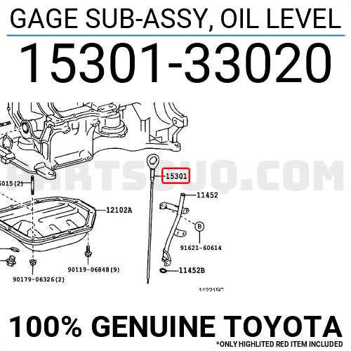 GAGE SUB-ASSY, OIL LEVEL 1530133020 | Toyota Parts | PartSouq