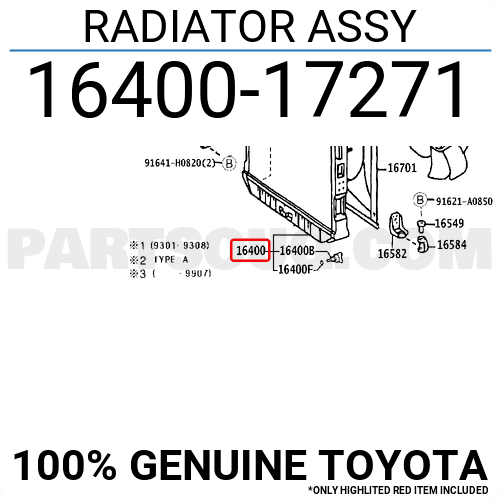 RADIATOR ASSY 1640017271 | Toyota Parts | PartSouq