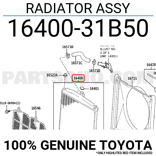 RADIATOR ASSY 1640031B50 | Toyota Parts | PartSouq