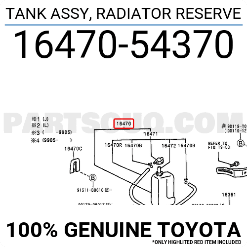 TANK ASSY, RADIATOR RESERVE 1647054370 | Toyota Parts | PartSouq