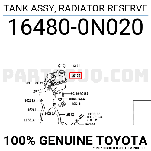 TANK ASSY, RADIATOR RESERVE 164800N020 | Toyota Parts | PartSouq