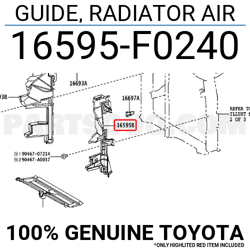 GUIDE, RADIATOR AIR 16595F0240 | Toyota Parts | PartSouq