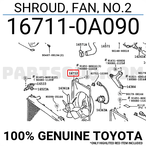 SHROUD, FAN, NO.2 167110A090 | Toyota Parts | PartSouq