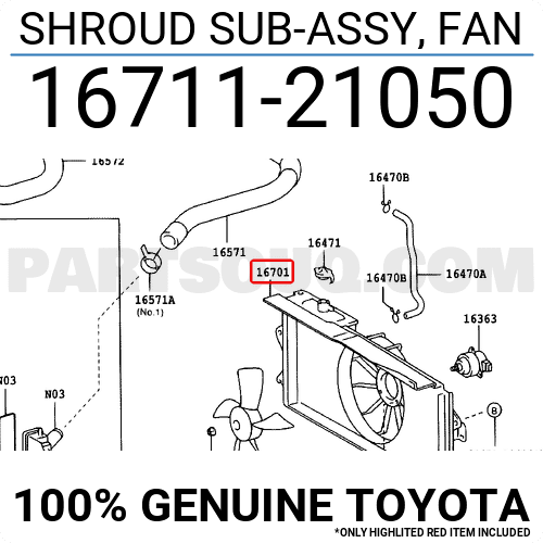 SHROUD SUB-ASSY, FAN 1671121050 | Toyota Parts | PartSouq