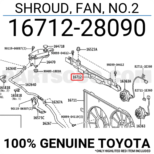 SHROUD, FAN, NO.2 1671228090 | Toyota Parts | PartSouq