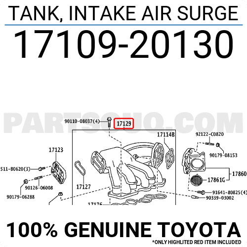 TANK, INTAKE AIR SURGE 1710920130 | Toyota Parts | PartSouq