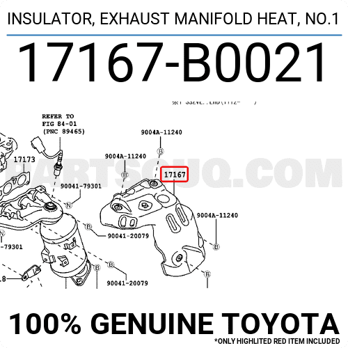 INSULATOR, EXHAUST MANIFOLD HEAT, NO.1 17167B0021 | Toyota Parts | PartSouq