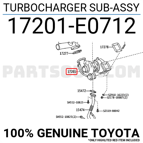 TURBOCHARGER SUB-ASSY 17201E0712 | Toyota Parts | PartSouq