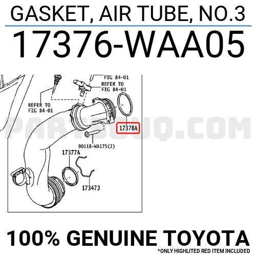 GASKET, AIR TUBE, NO.3 17376WAA05 | Toyota Parts | PartSouq