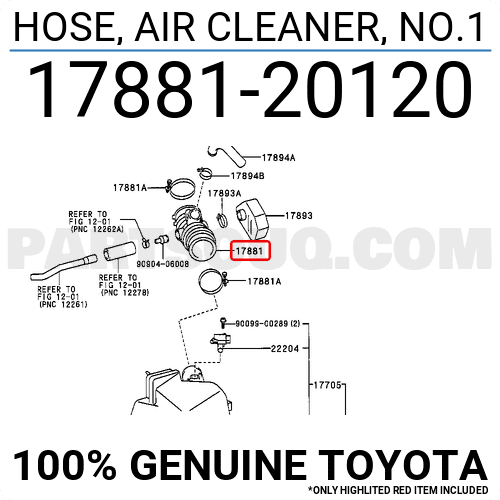 HOSE, AIR CLEANER, NO.1 1788120120 | Toyota Parts | PartSouq