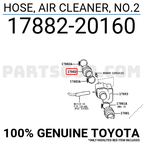 HOSE, AIR CLEANER, NO.2 1788220160 | Toyota Parts | PartSouq