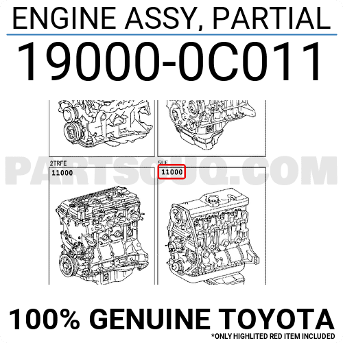 ENGINE ASSY, PARTIAL 190000C011 | Toyota Parts | PartSouq