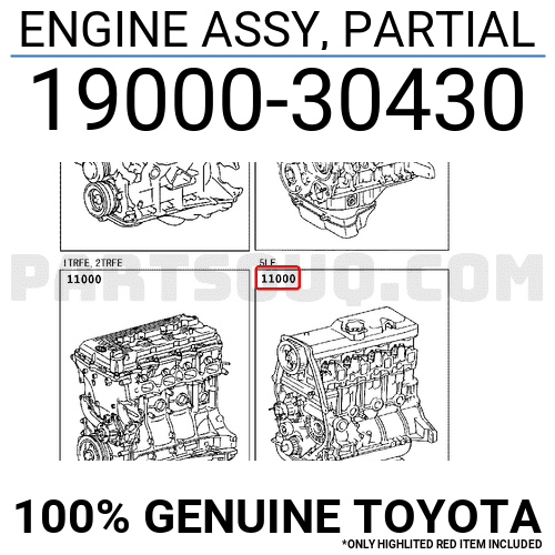 ENGINE ASSY, PARTIAL 1900030430 | Toyota Parts | PartSouq