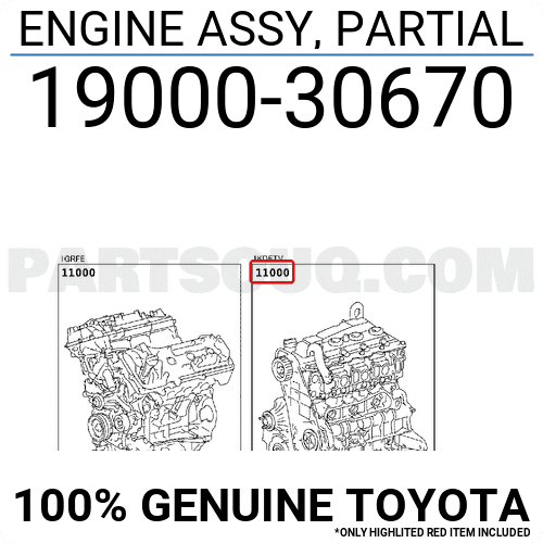 ENGINE ASSY, PARTIAL 1900030670 | Toyota Parts | PartSouq
