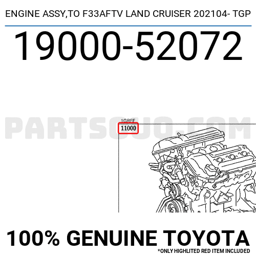 ENGINE ASSY,TO F33AFTV LAND CRUISER 202104- TGP 1900052072 | Toyota ...