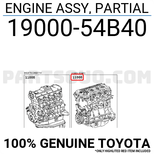 ENGINE ASSY, PARTIAL 1900054B40 | Toyota Parts | PartSouq